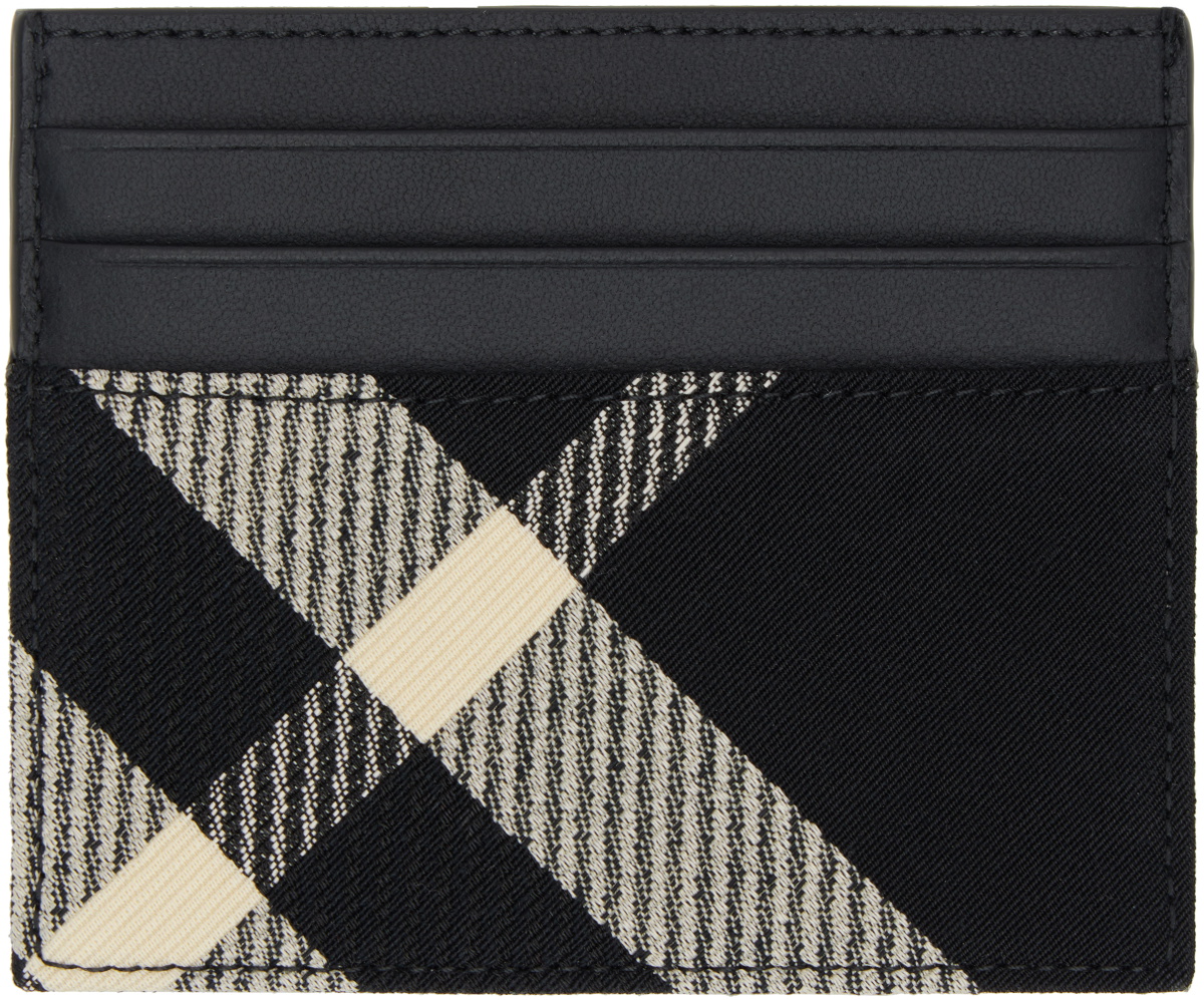 Burberry Black Tall Check Card Holder Burberry