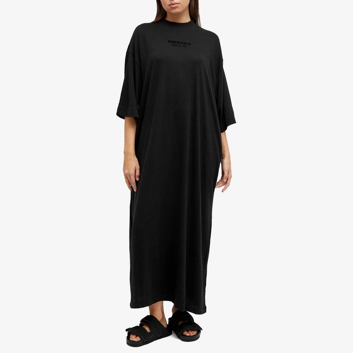 Fear of God ESSENTIALS Women's Essentials 3/4 Sleeve Dress in Jet Black ...