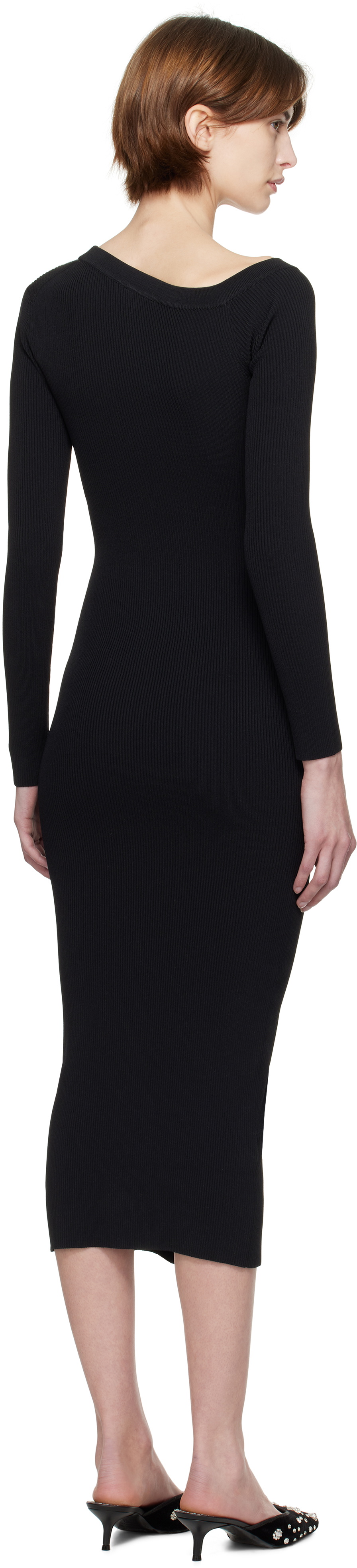 Staud Black Craftsman Sweater Midi Dress Staud