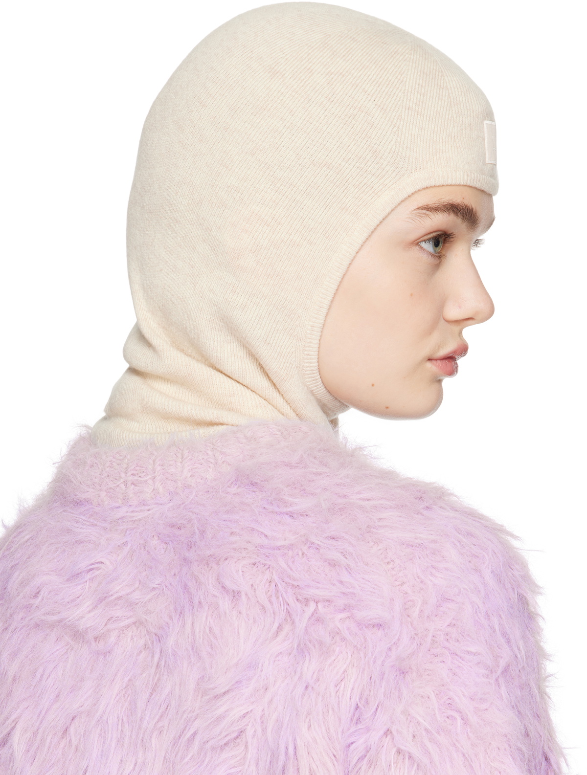 Acne Studios Beige Face Logo Balaclava Acne Studios
