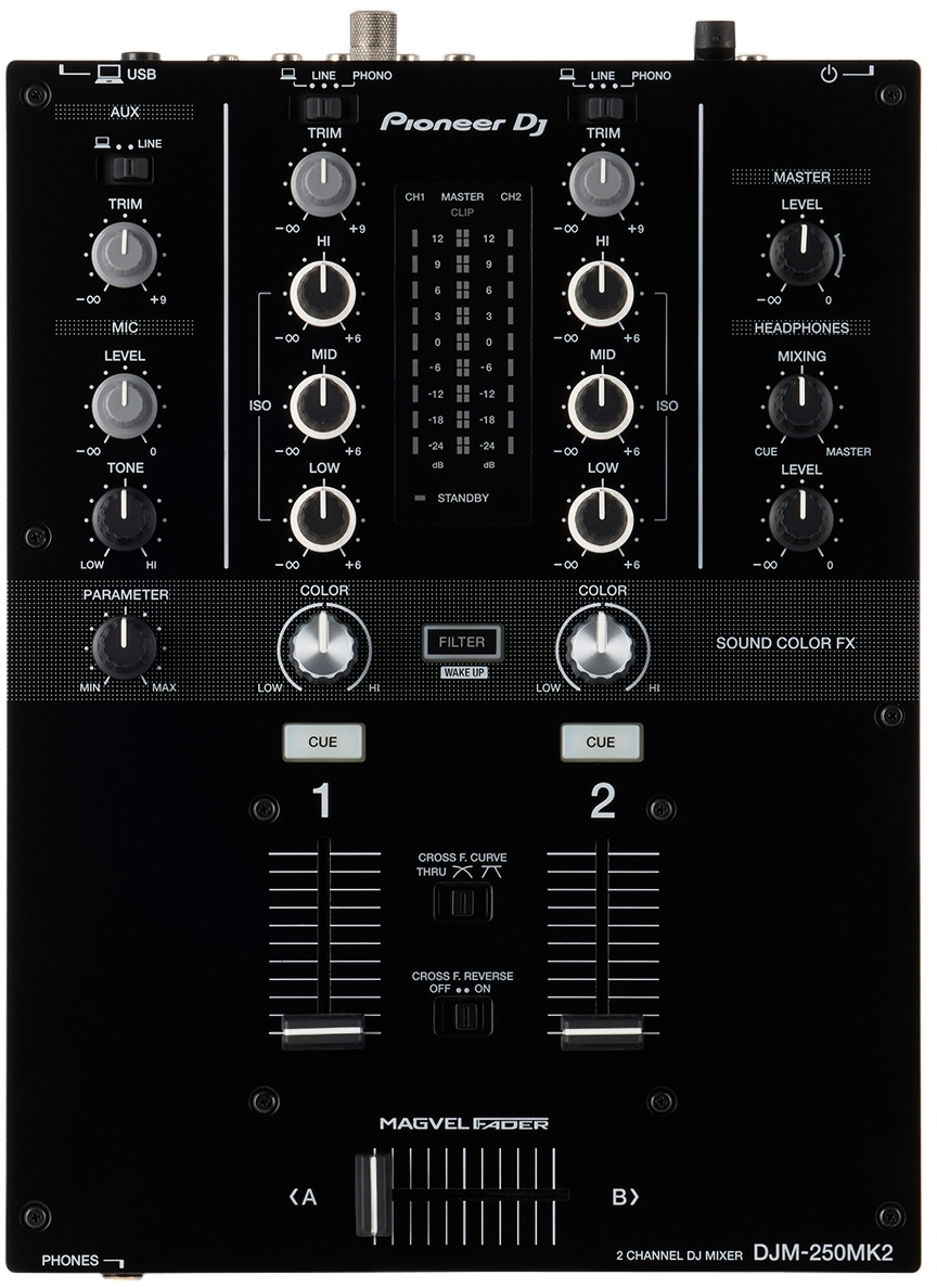 Pioneer DJ Black DJM-250MK2 2-Channel DJ Mixer