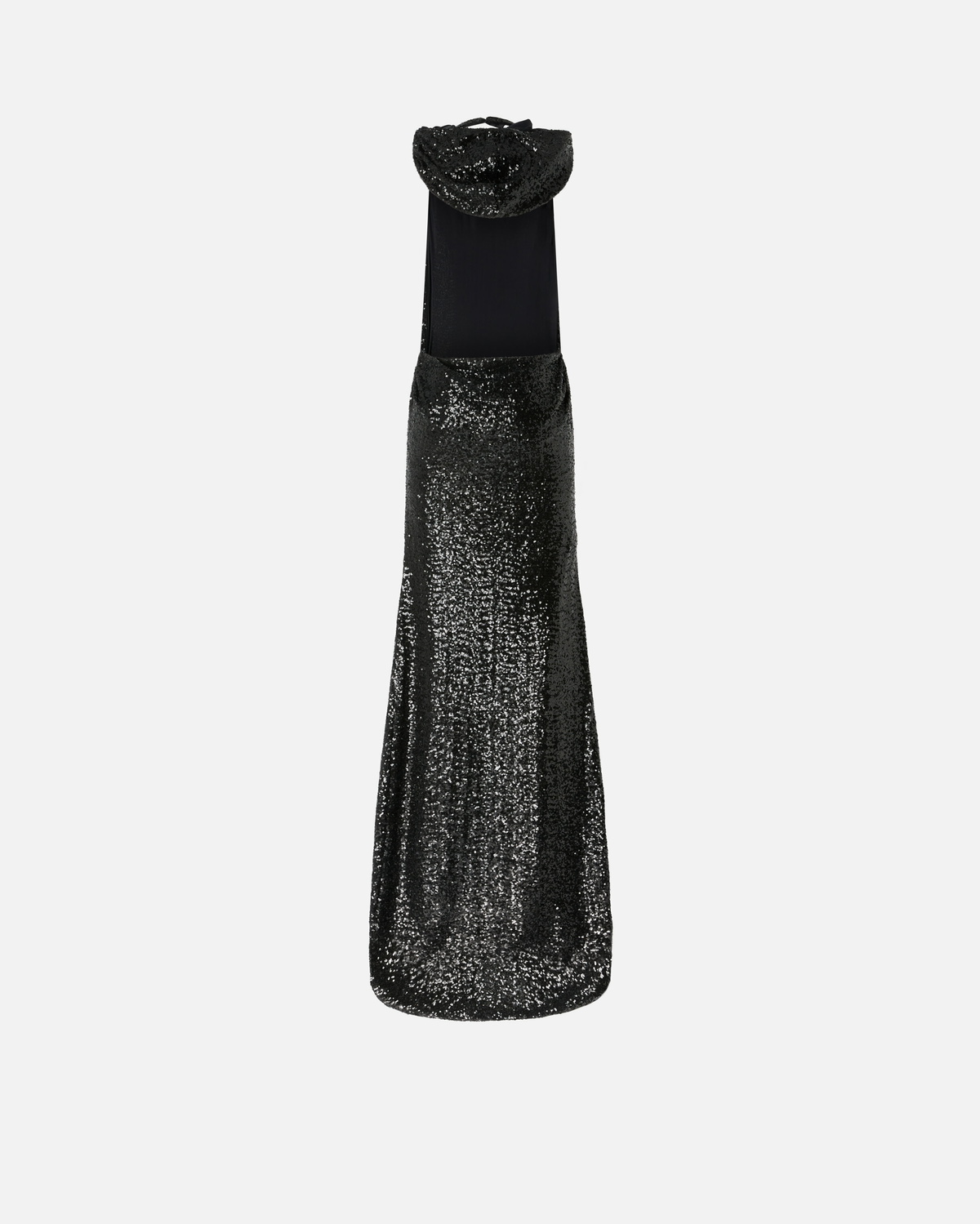 Pinko Elegant Long Sequinned Dress With Open Back Limo Black Pinko