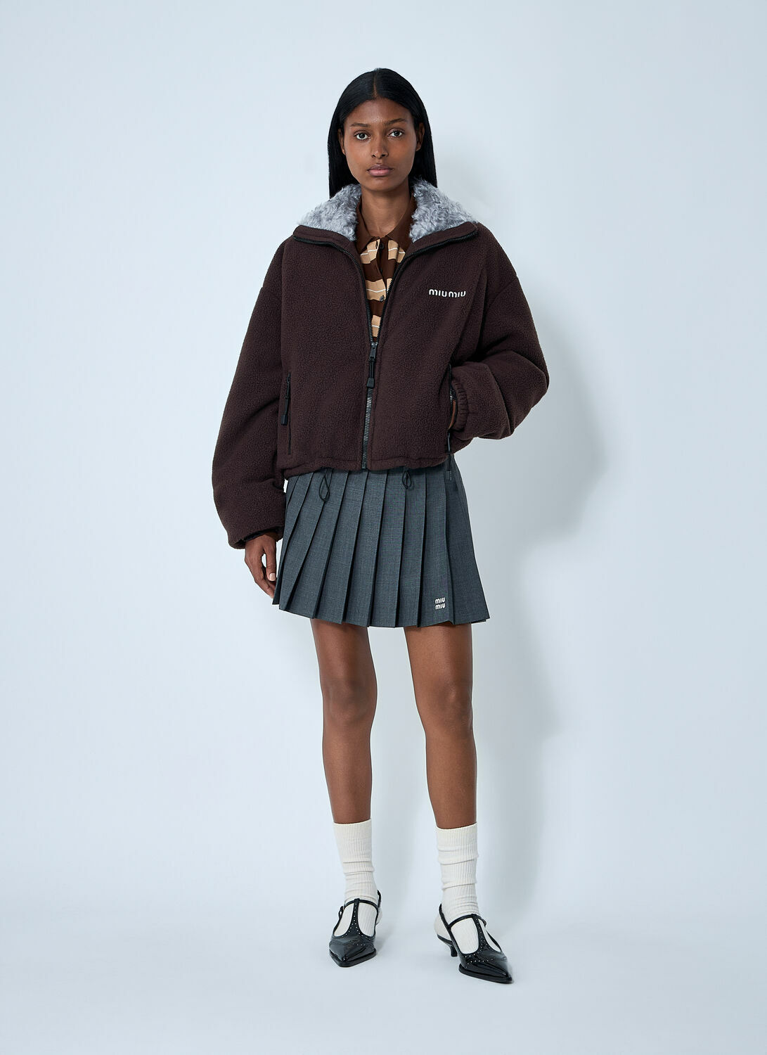 Miu Miu Zip-Up Fleece Jacket Miu Miu