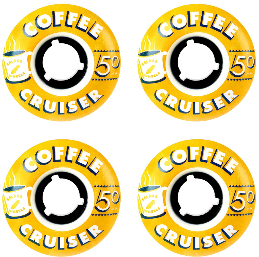 SML. Wheels White Coffee Cruiser Skateboard Wheels, 50 mm