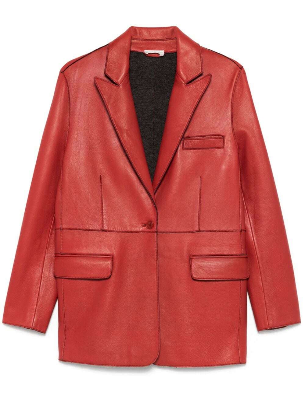 PAROSH - Leather Blazer Jacket Parosh