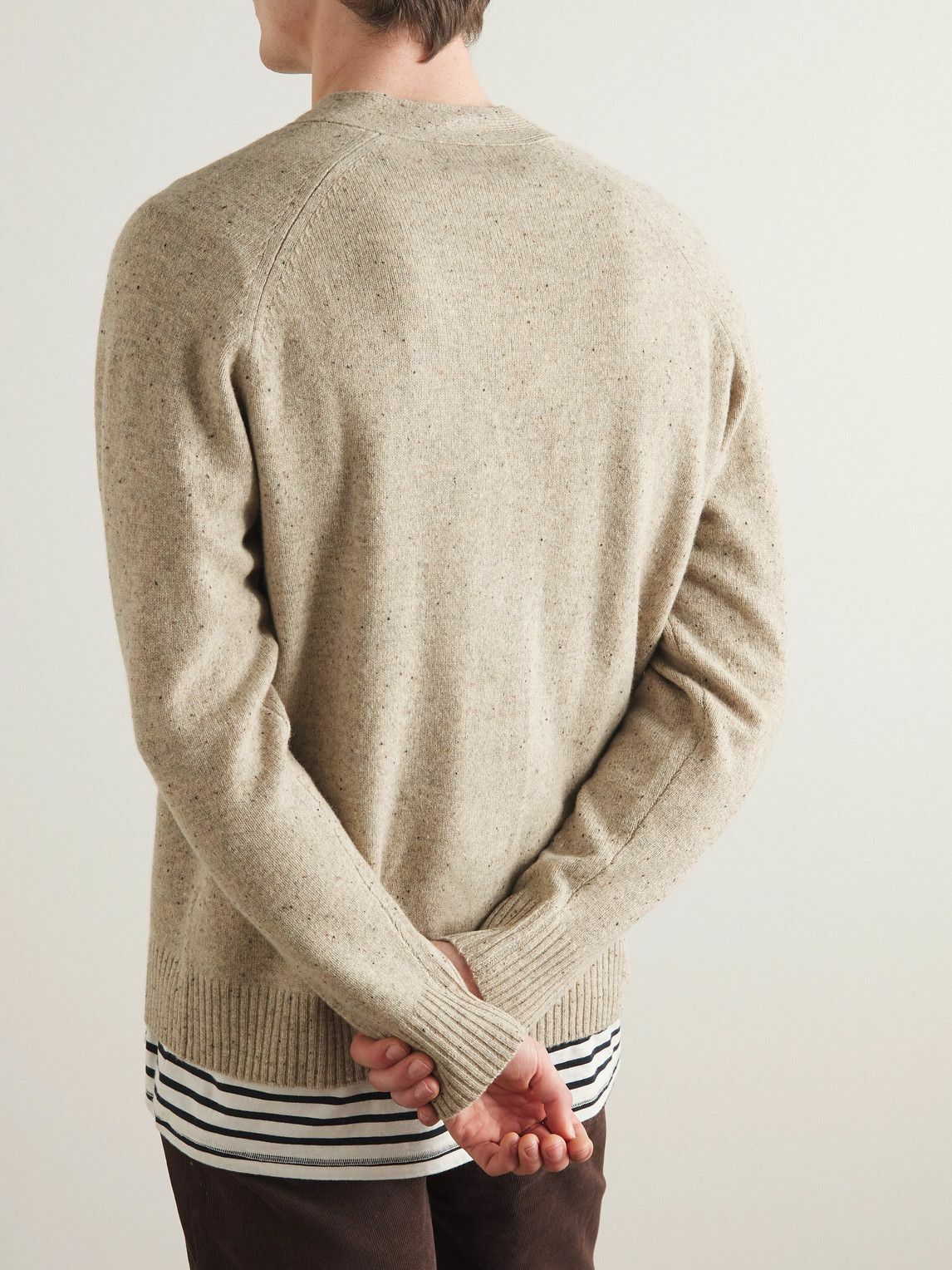 Norse Projects - Kasper Logo-Intarsia Donegal Wool Cardigan - Neutrals ...