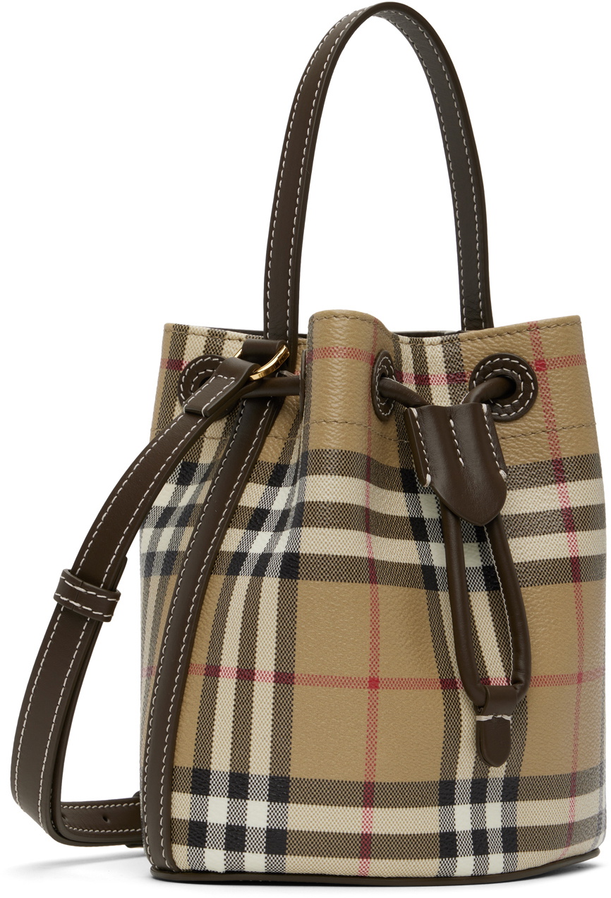 Burberry Beige Mini Check Bucket Bag Burberry