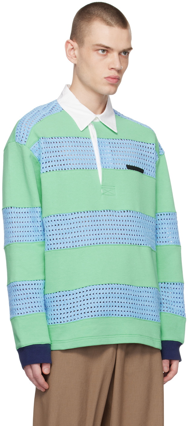 VIKTOR & ROLF MISTER MISTER Blue & Green Paneled Polo