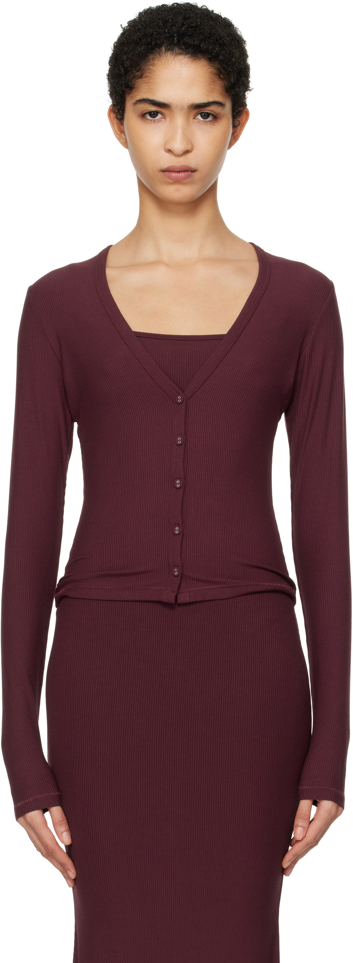 SKIMS Burgundy Soft Lounge Cardigan SKIMS