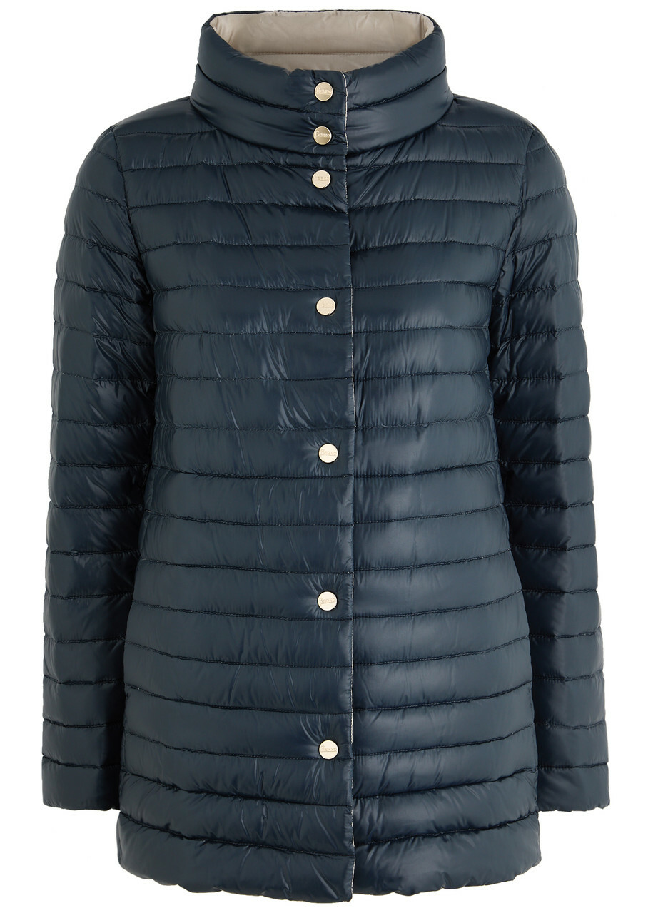 Herno Reversible Quilted Shell Jacket Navy Herno