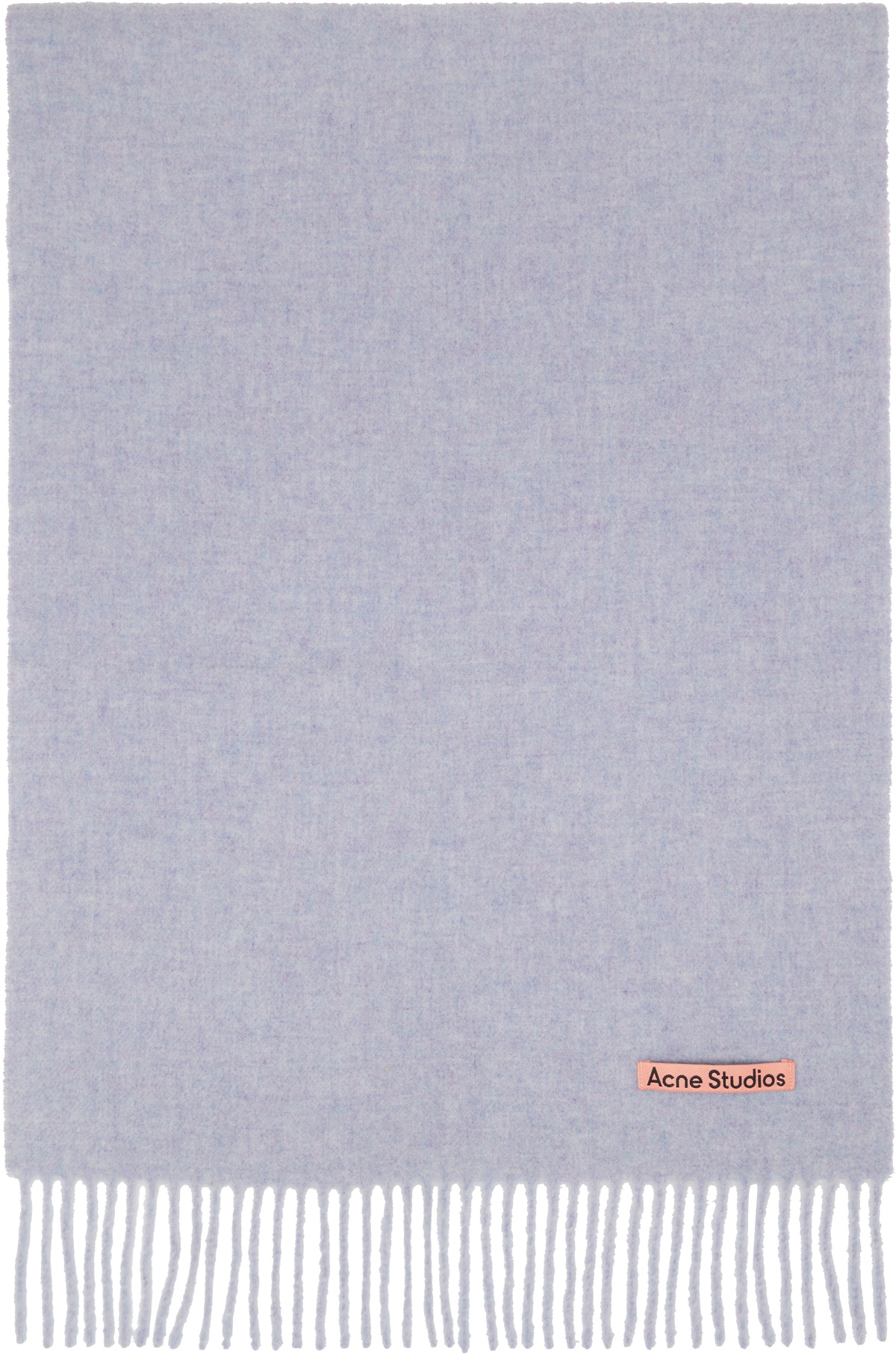 Acne Studios Blue Fringe Wool Narrow Scarf Acne Studios