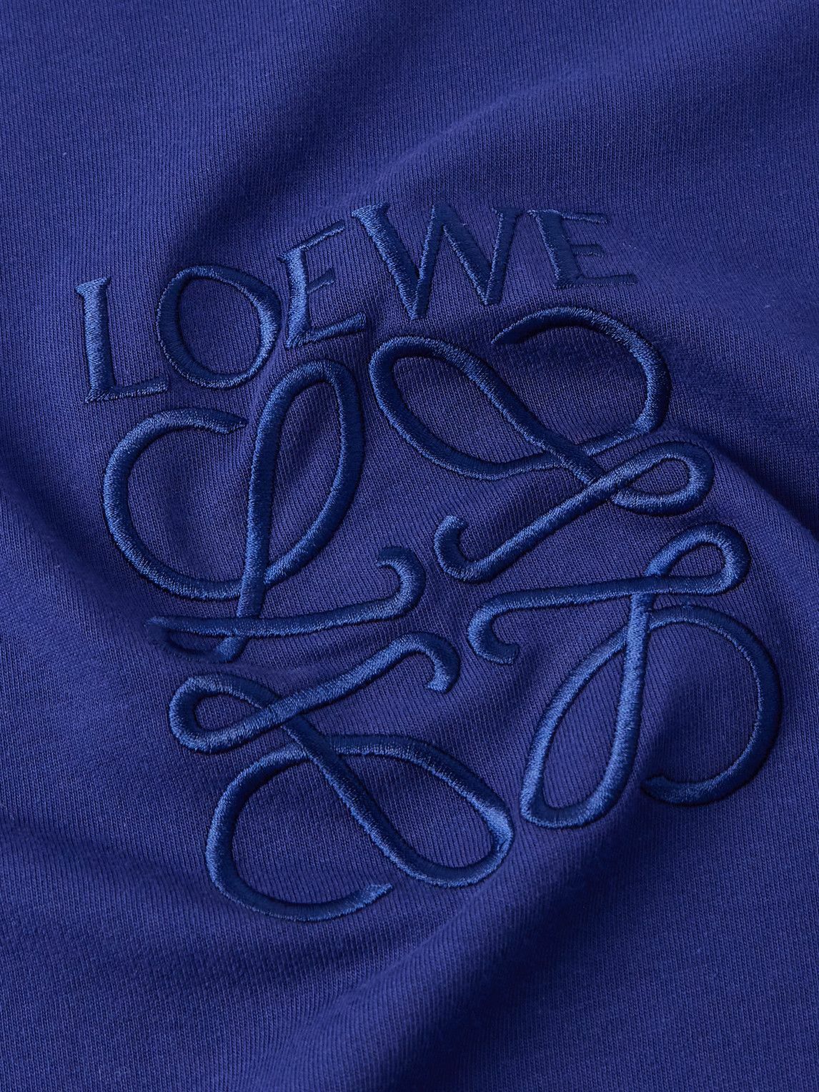 LOEWE - Logo-Embroidered Cotton-Jersey T-Shirt - Blue Loewe