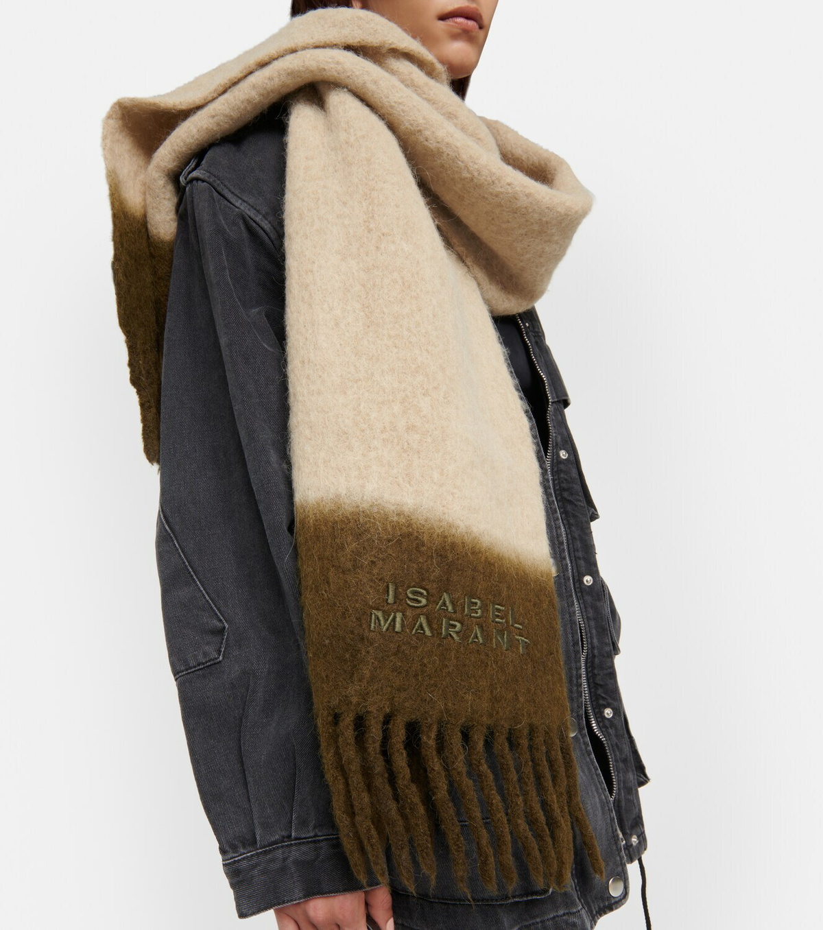 Isabel Marant Embroidered wool-blend scarf Isabel Marant