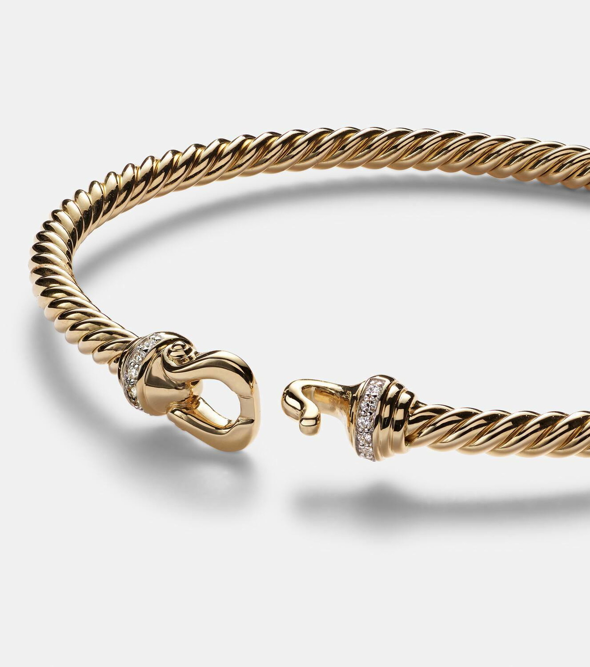 David Yurman Buckle Cablespira® 18kt gold bangle with diamonds David Yurman