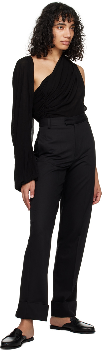 Esse Studios Black Gossamer Drape Bodysuit Esse Studios