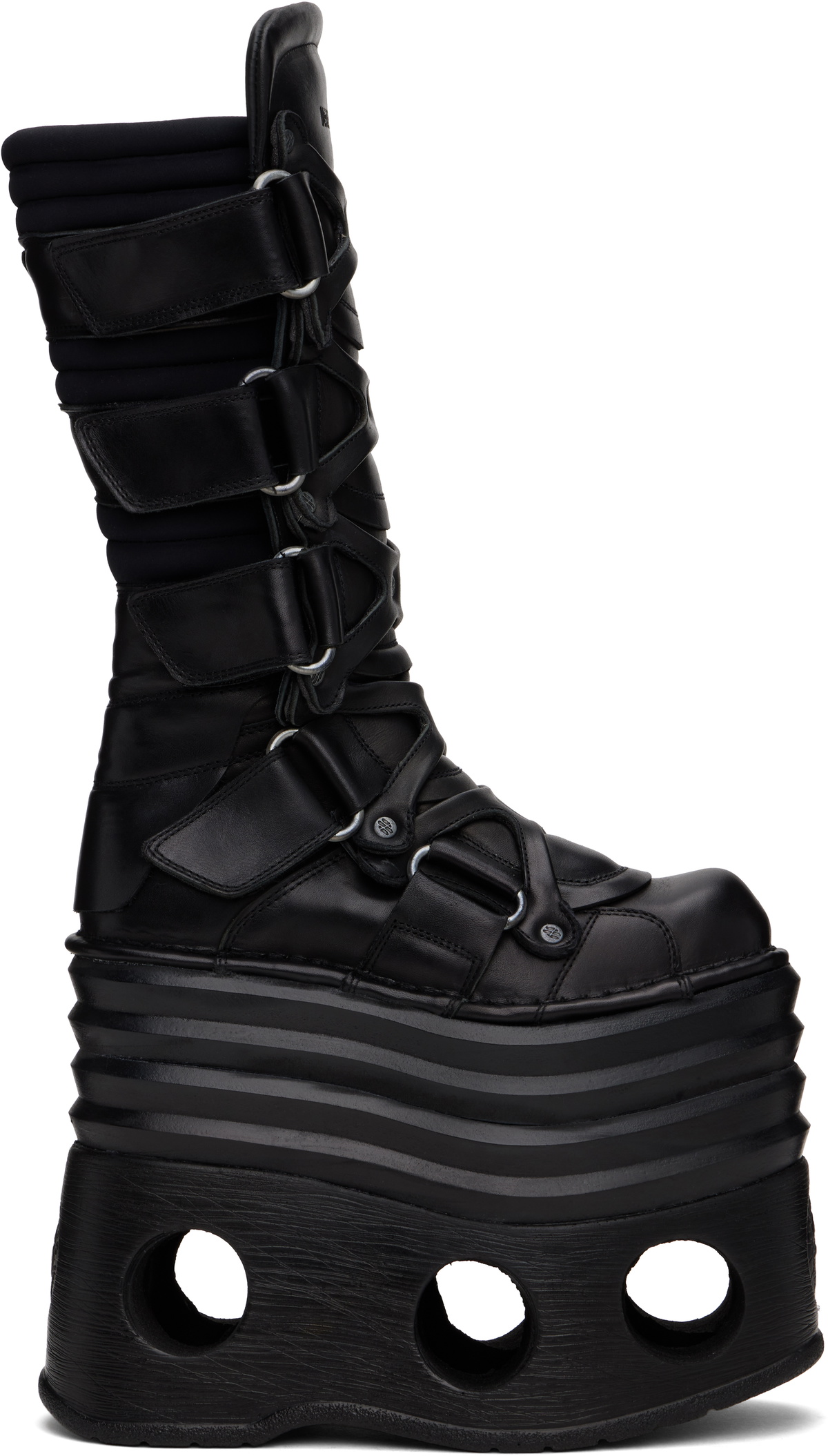 VETEMENTS Black New Rock Edition Platform Tower Boots Vetements
