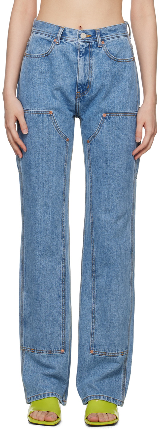 Andersson Bell SSENSE Exclusive Blue Jade Carpenter Jeans Andersson Bell
