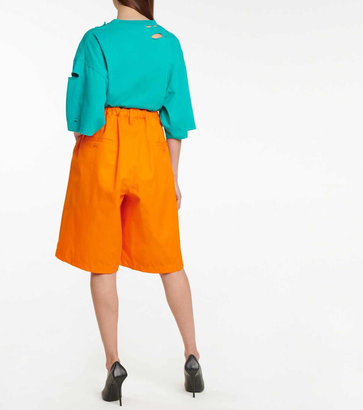 Balenciaga - Mid-rise cotton twill wide-leg shorts Balenciaga Balenciaga - Mid-rise cotton twill wide-leg shorts Balenciaga