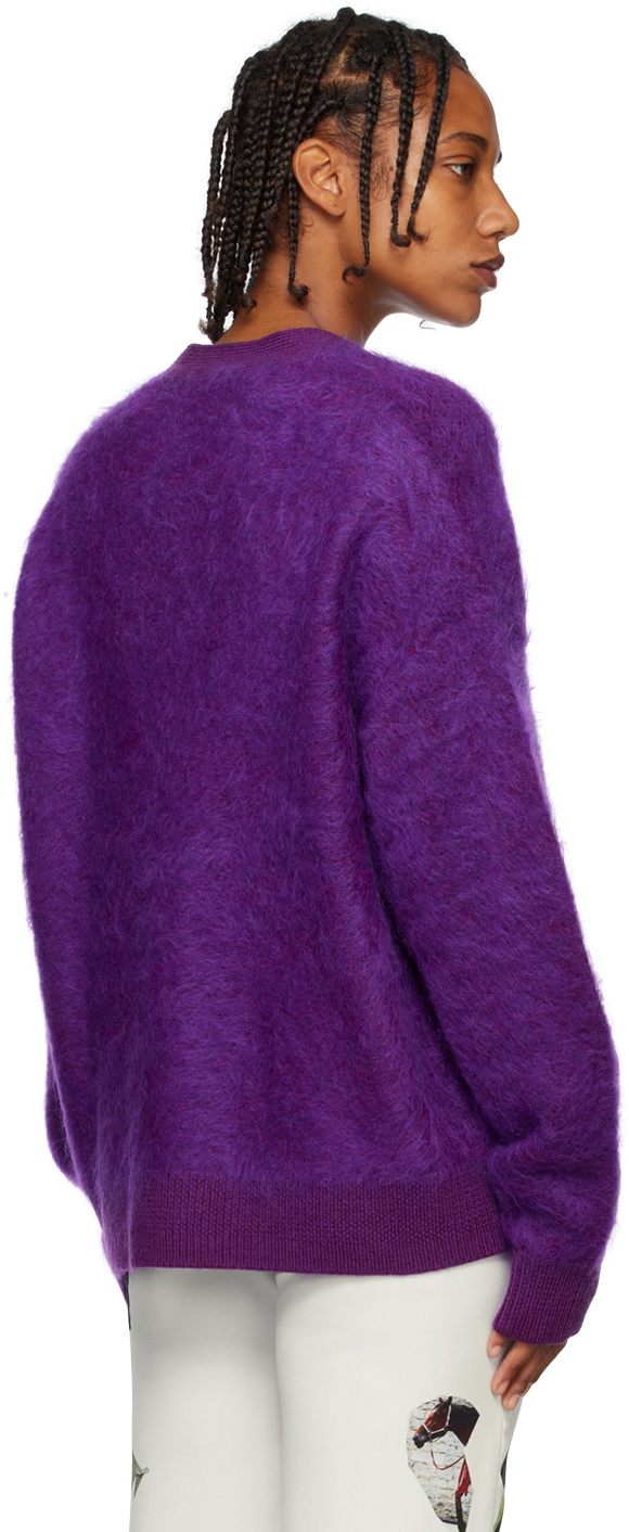 Acne Studios Purple Brushed Cardigan Acne Studios
