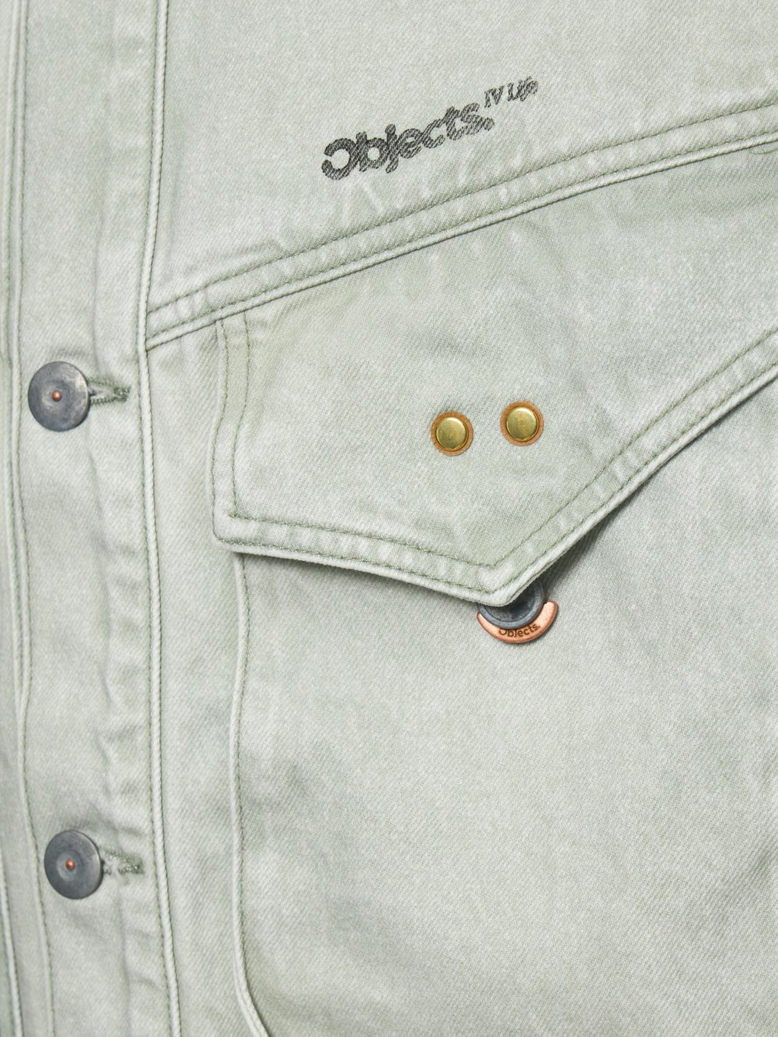 OBJECTS IV LIFE - Patina Logo Print Cotton Denim Jacket Objects IV Life