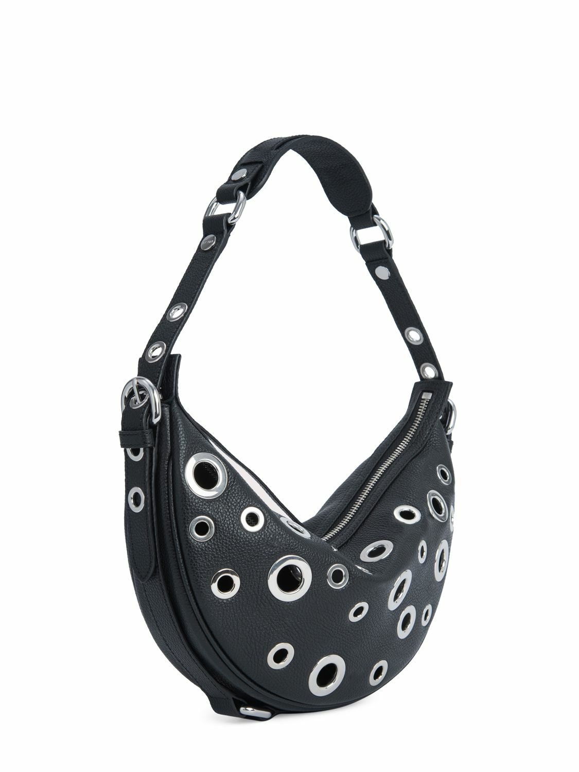 BY FAR - Small Gib Grain Leather & Eyelets Bag By Far