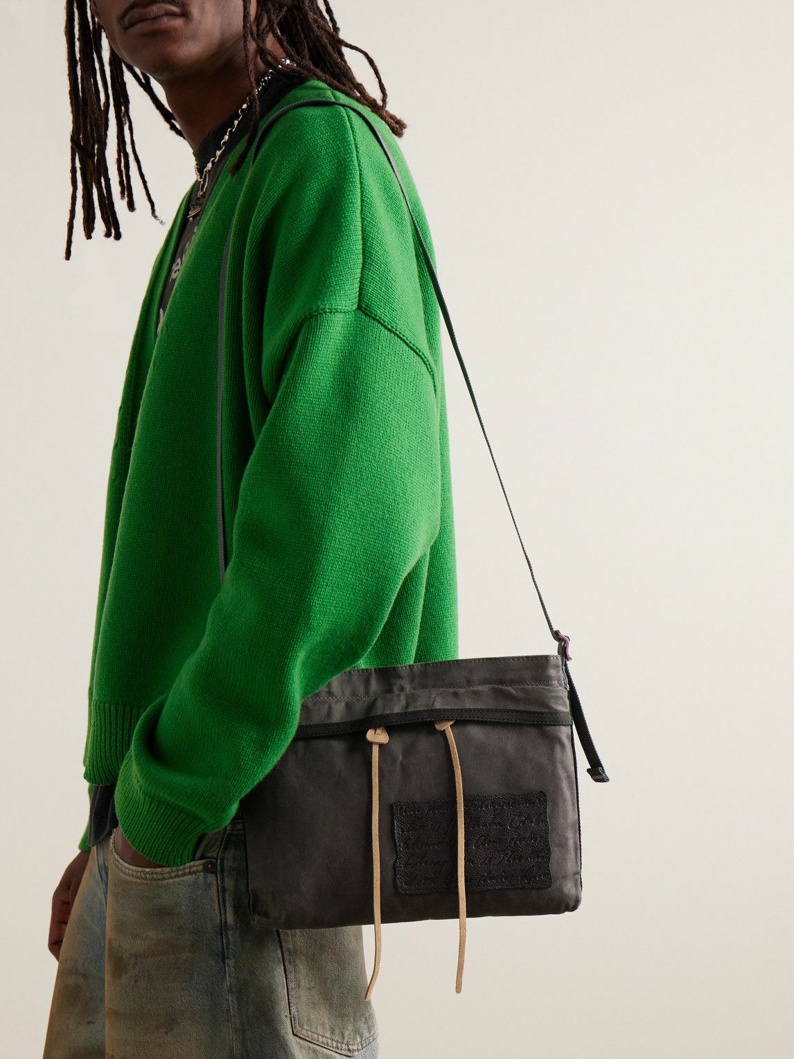 Acne Studios - Andemer Leather-Trimmed Appliquéd Coated-Canvas ...