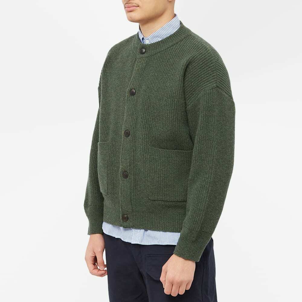 FrizmWORKS Men's Heavy Wool Round Cardigan in Forest Green FrizmWORKS