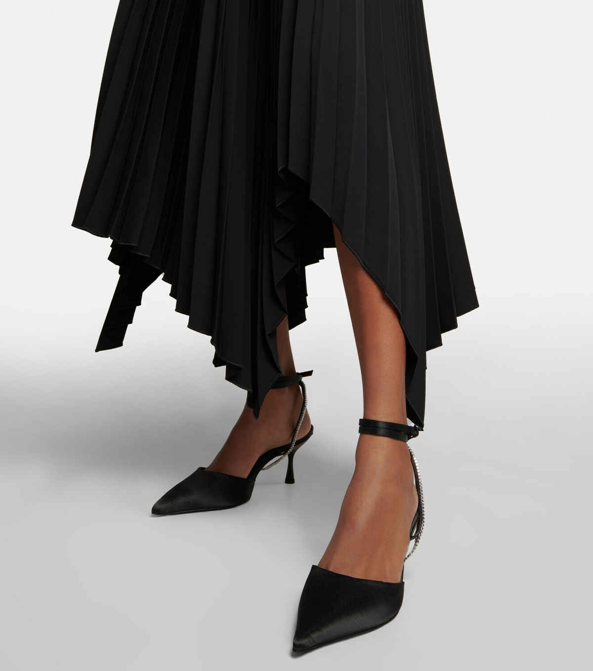 Simkhai - Sam crystal-embellished satin pumps Simkhai