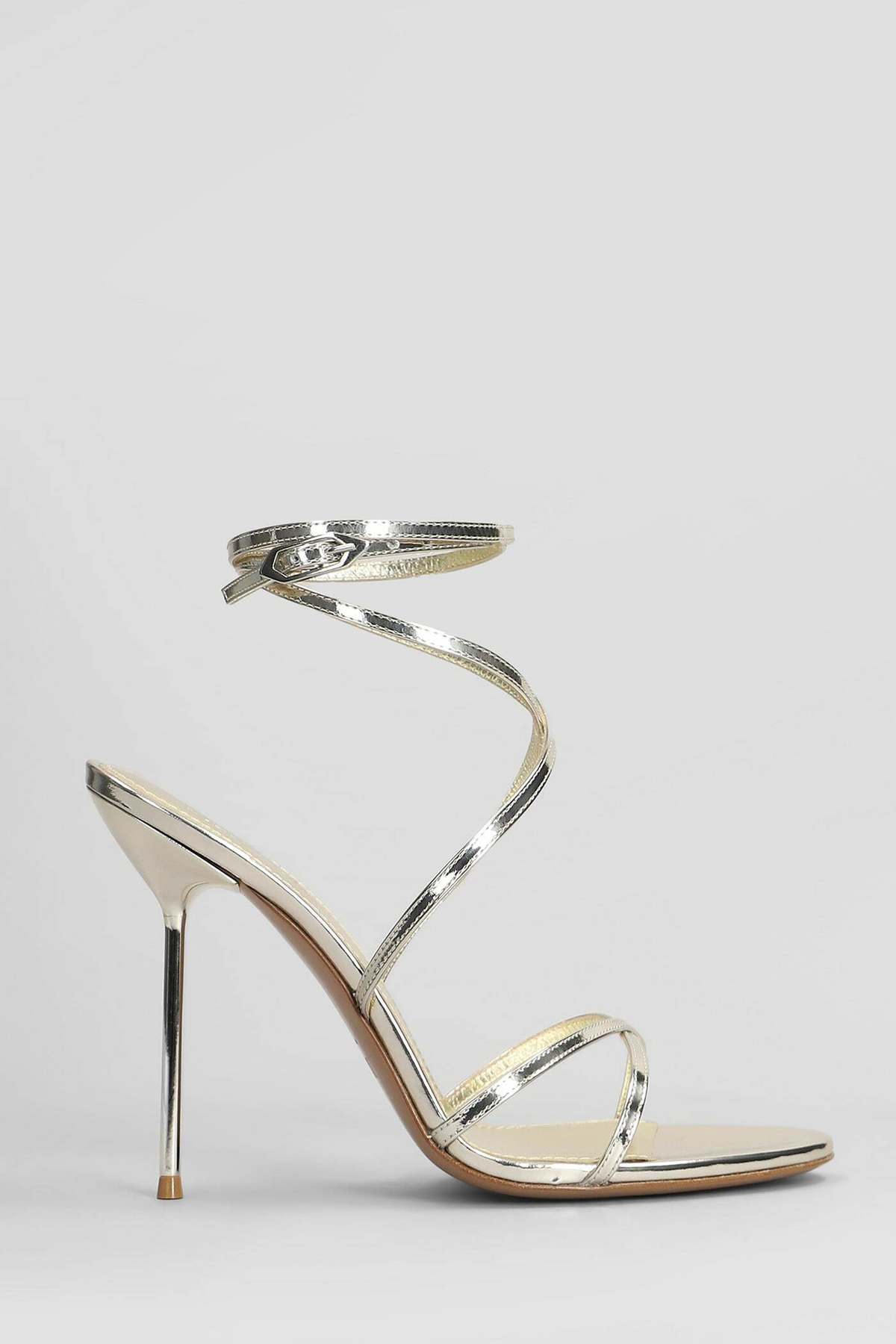 Paris Texas Liz Lace Up Sandals In Platinum Leather Paris Texas