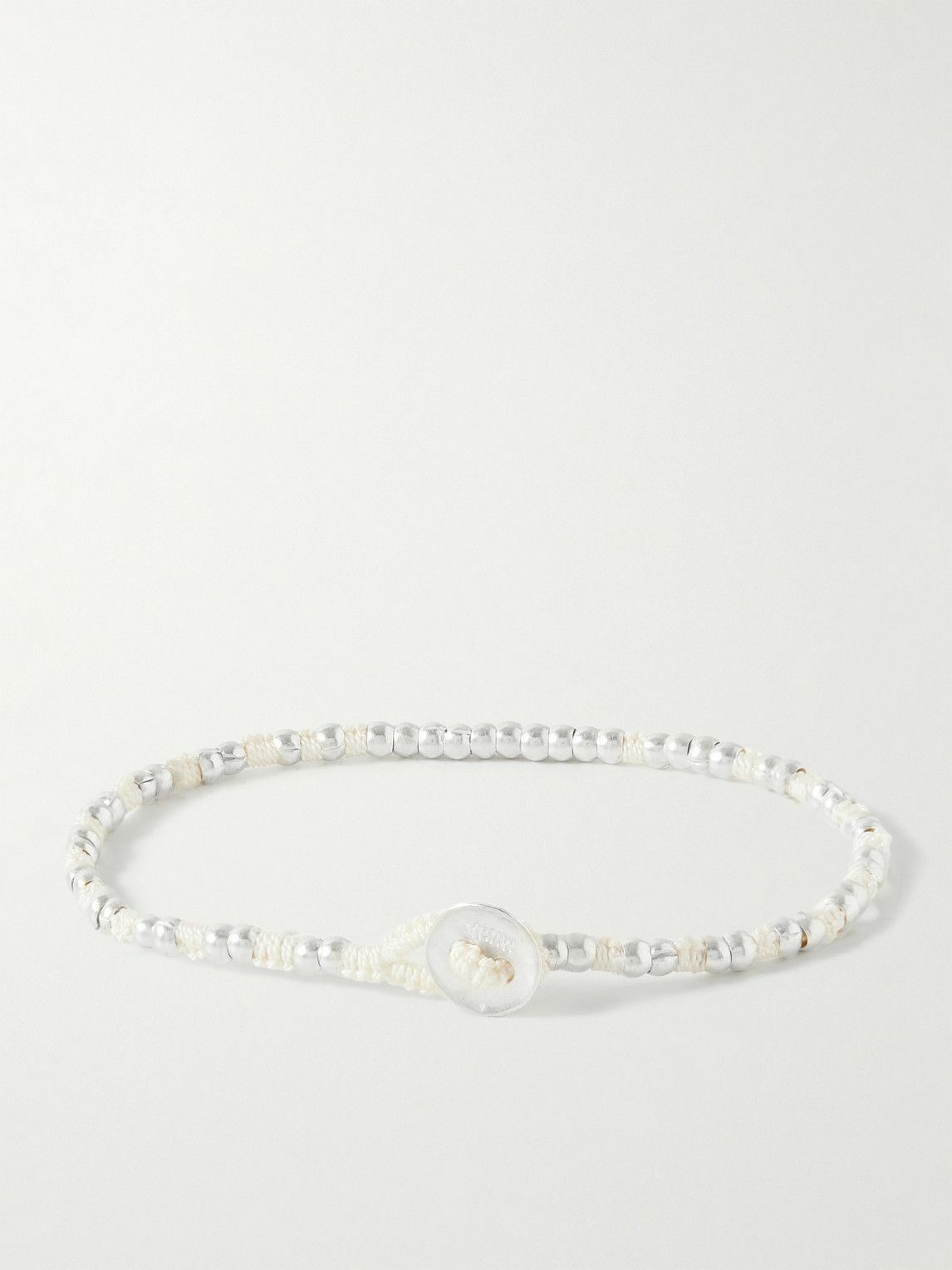 Mikia - Silver and Cord Bracelet - White Mikia