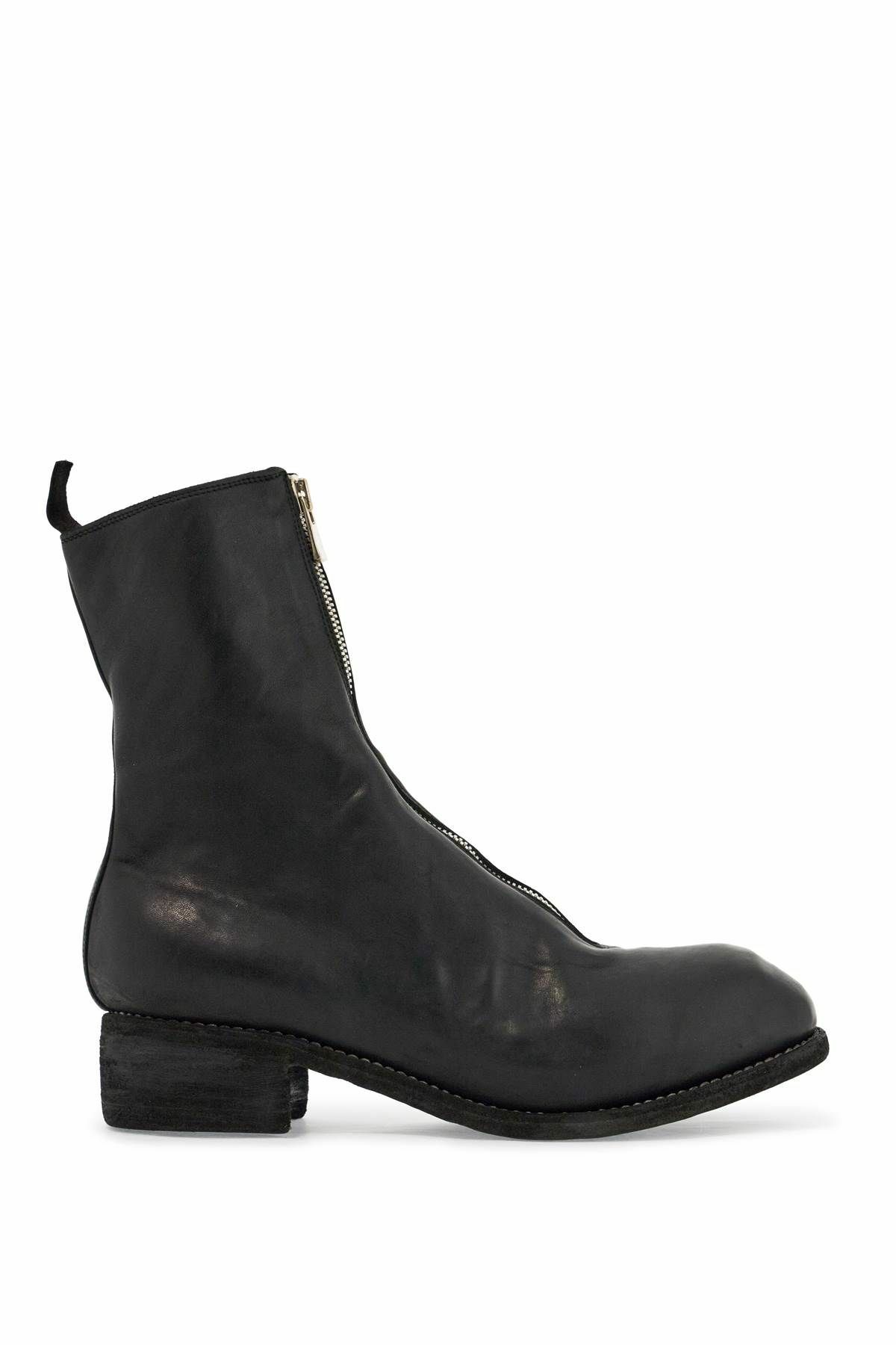 GUIDI black horse and calf leather boots with side zip Black Guidi