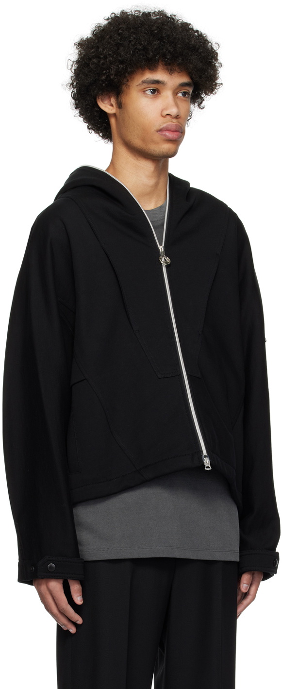 Solid Homme Black Hooded Jacket Solid Homme