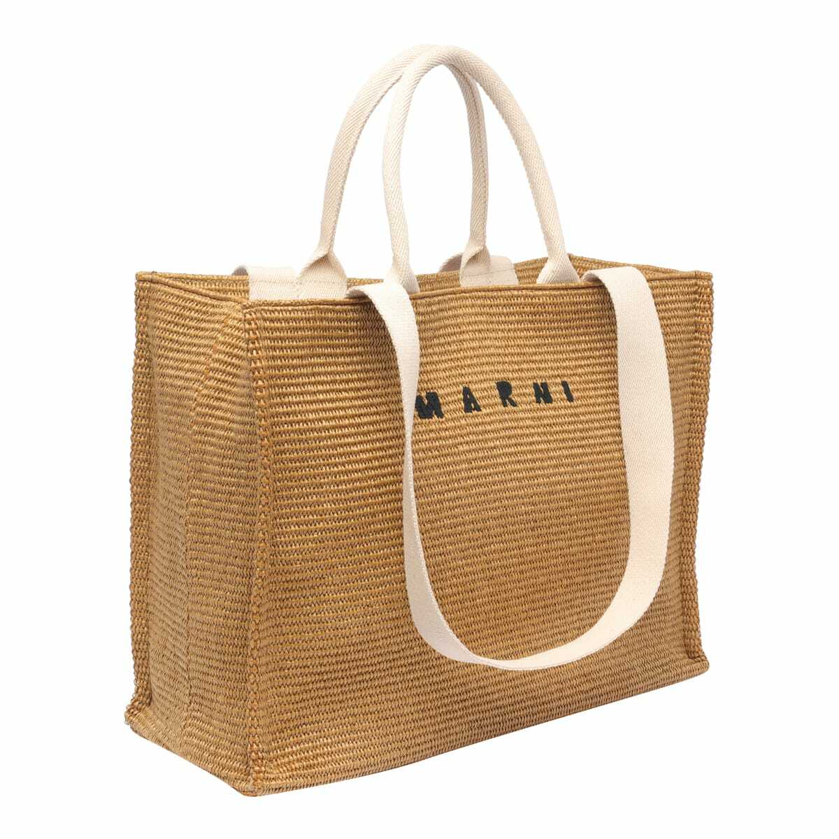 Marni Fabric Rafia Effect Shopping Bag Marni
