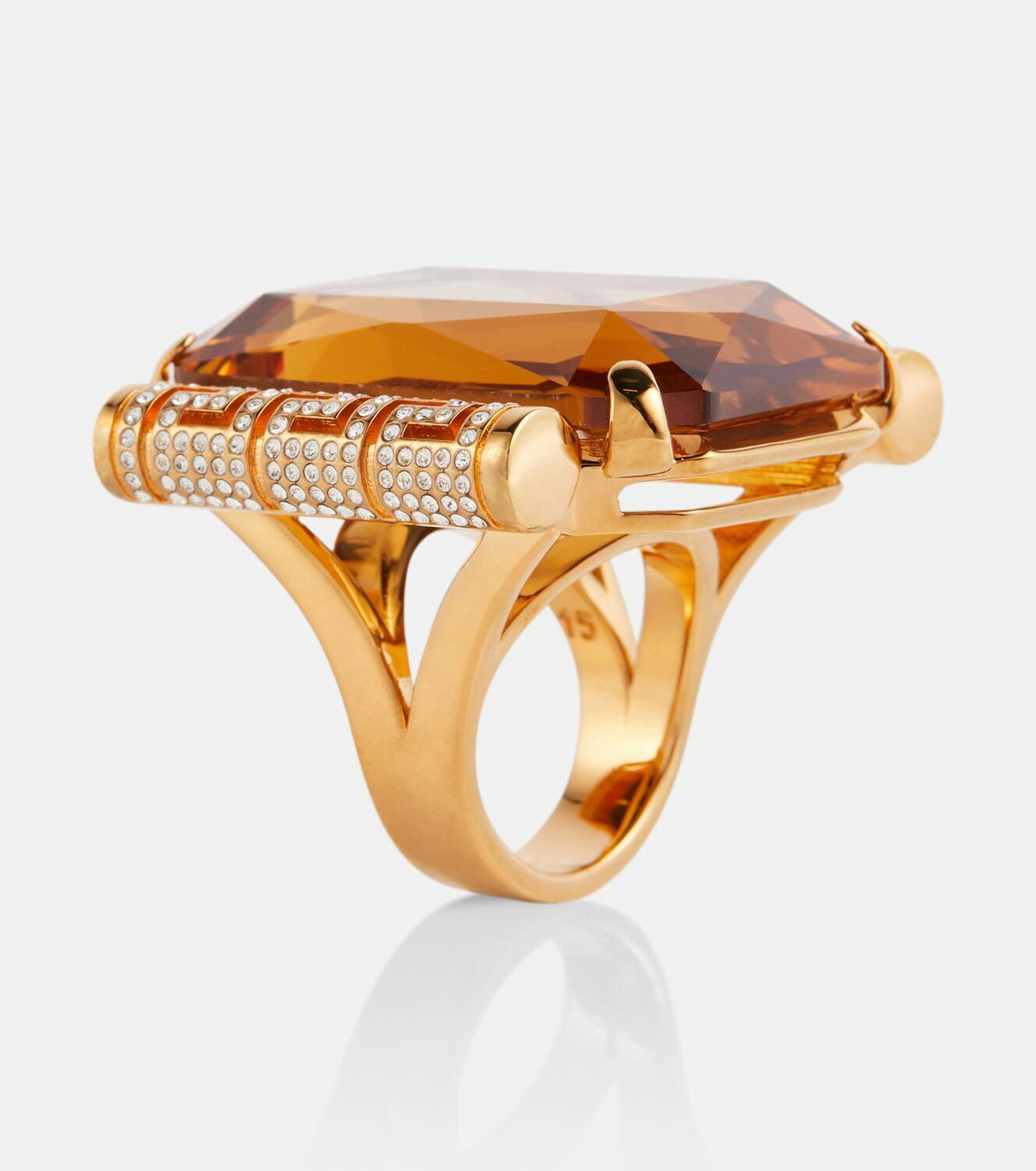 Versace Greca crystal-embellished ring Versace