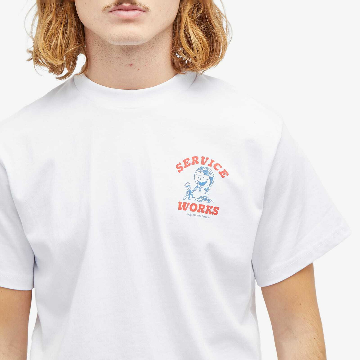 Service Works Men's Organic Chefswear T-Shirt in White Service Works