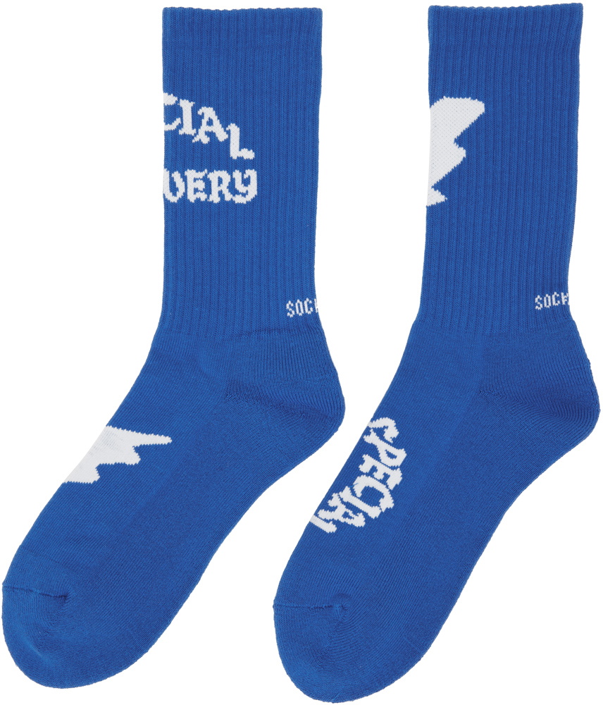 SOCKSSS Two-Pack White & Blue Socks Socksss