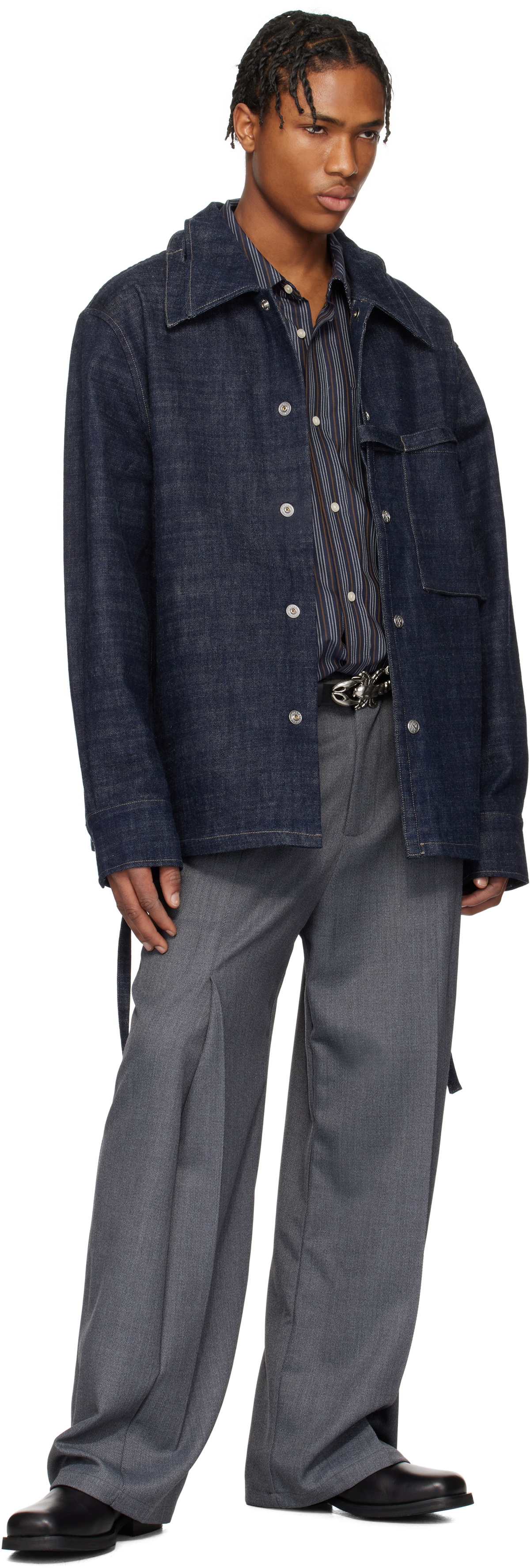 NULLUS SSENSE Exclusive Blue Rope Selvedge Denim Jacket NULLUS