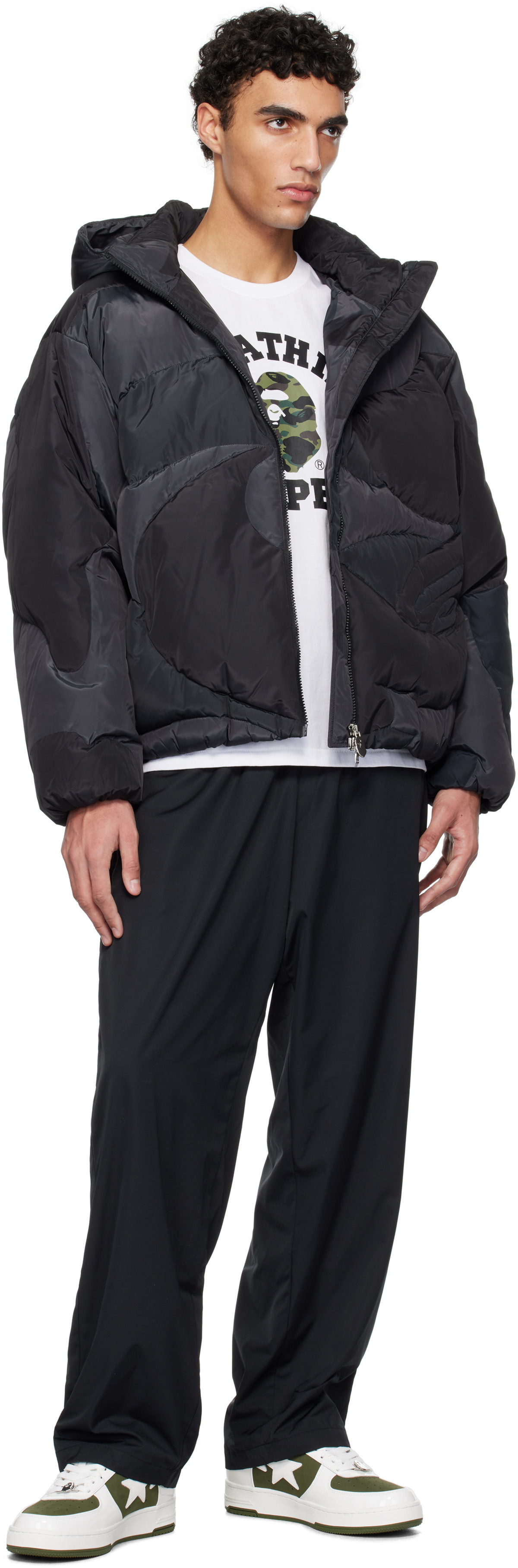 BAPE Black 1st Camo Nylon Down Jacket A Bathing Ape