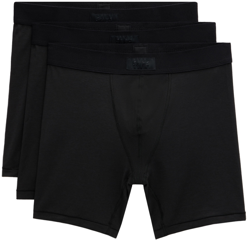 SKIMS Three-Pack Black SKIMS Cotton 5 Boxer Briefs SKIMS