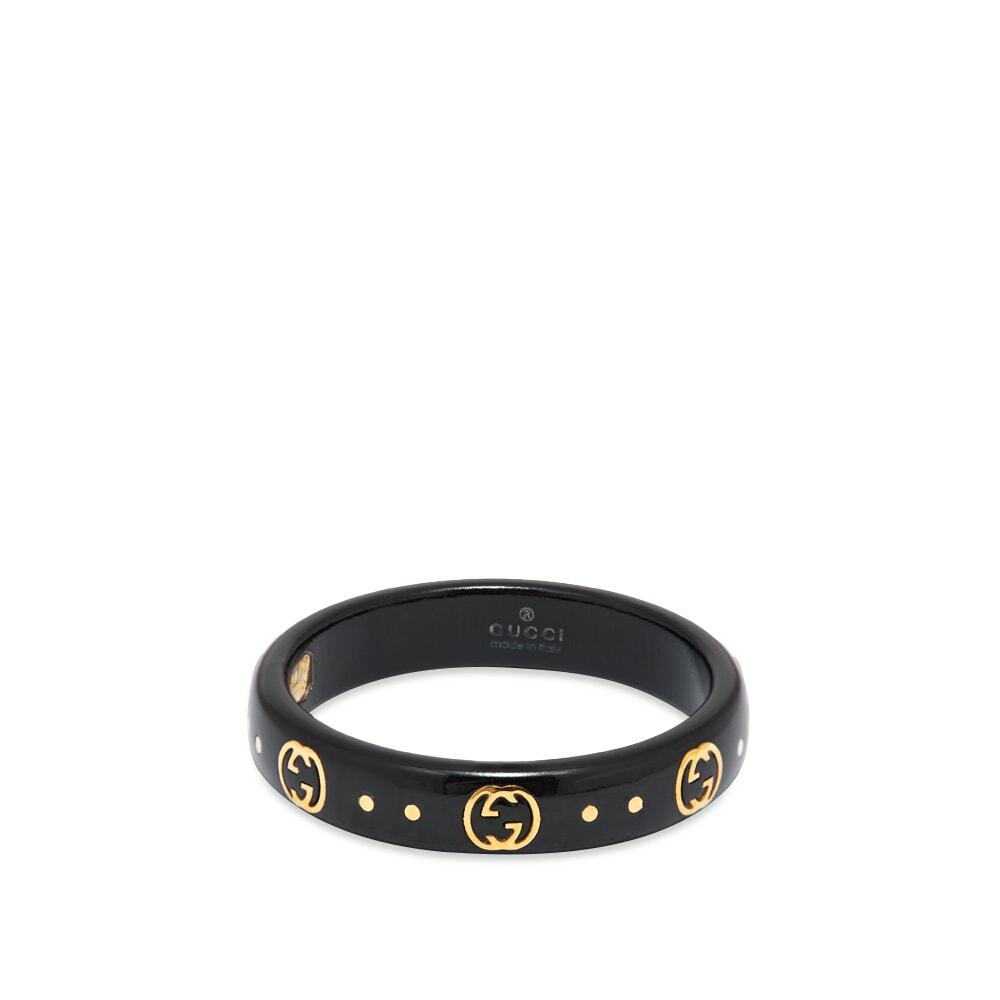 Gucci Women's GG Icon Ring in 18K Yellow Gold And Corundum Gucci