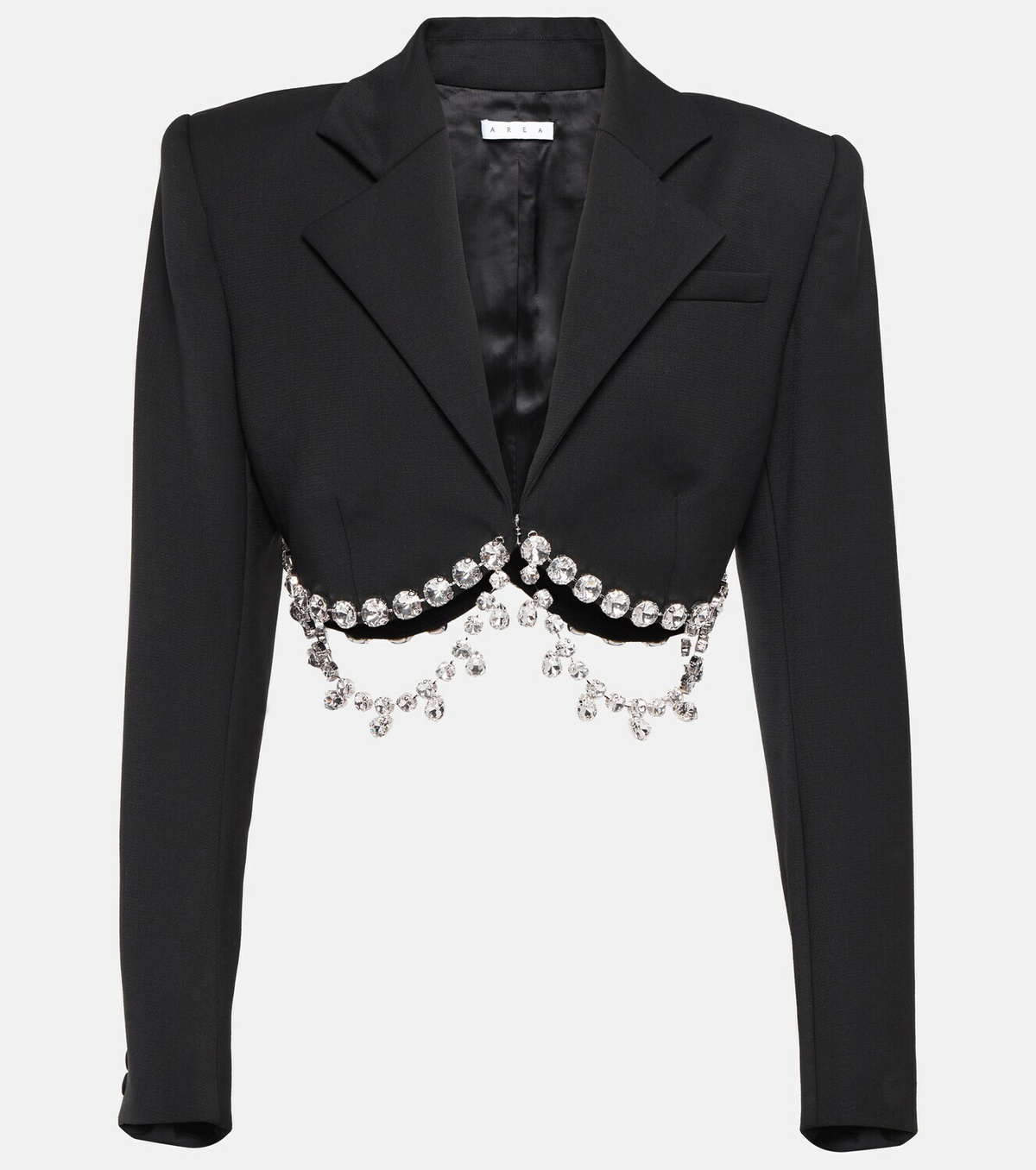 Area - Embellished cropped wool blazer AREA