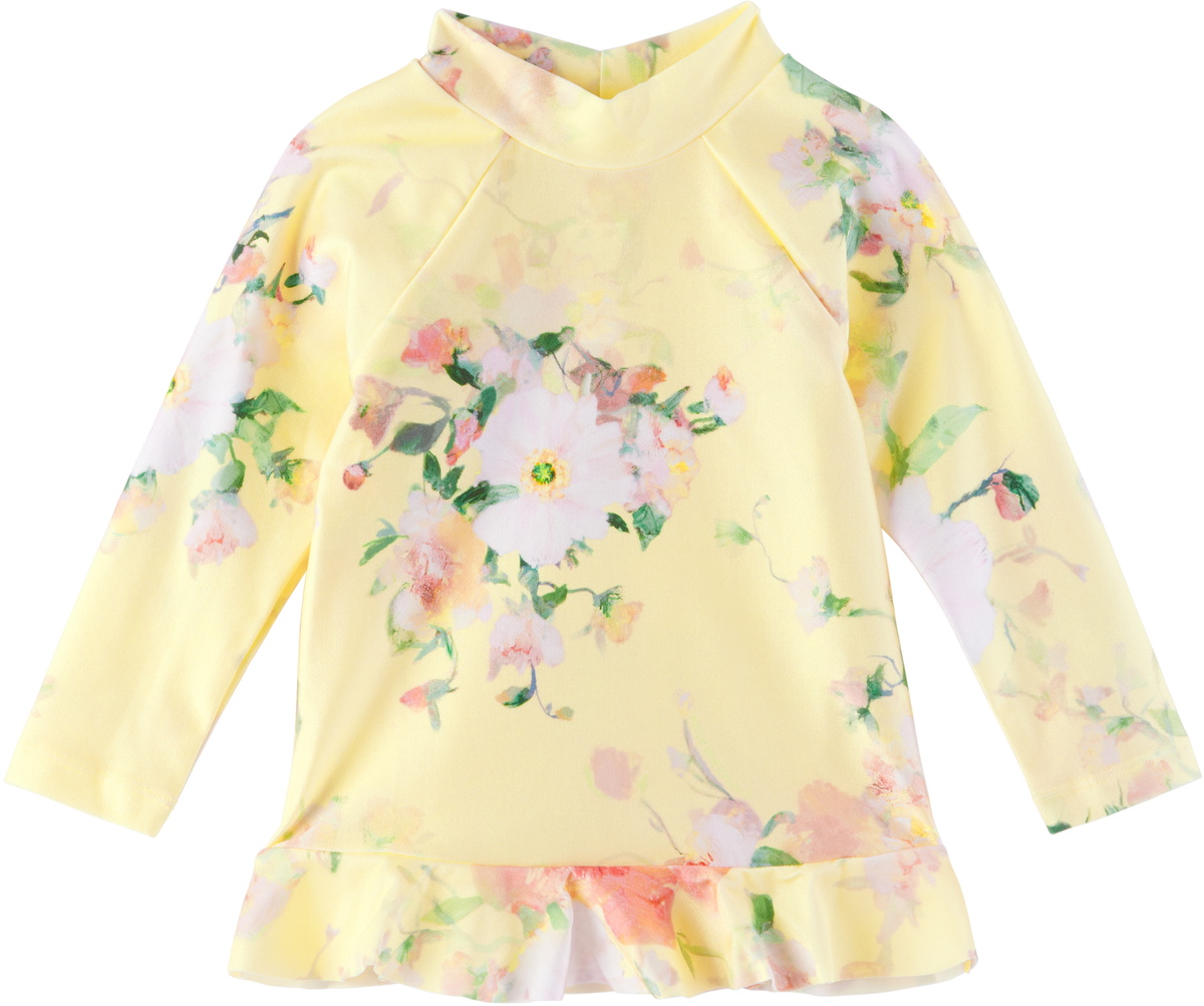 ZIMMERMANN Kids Yellow Everley Frill Rash Guard Zimmermann