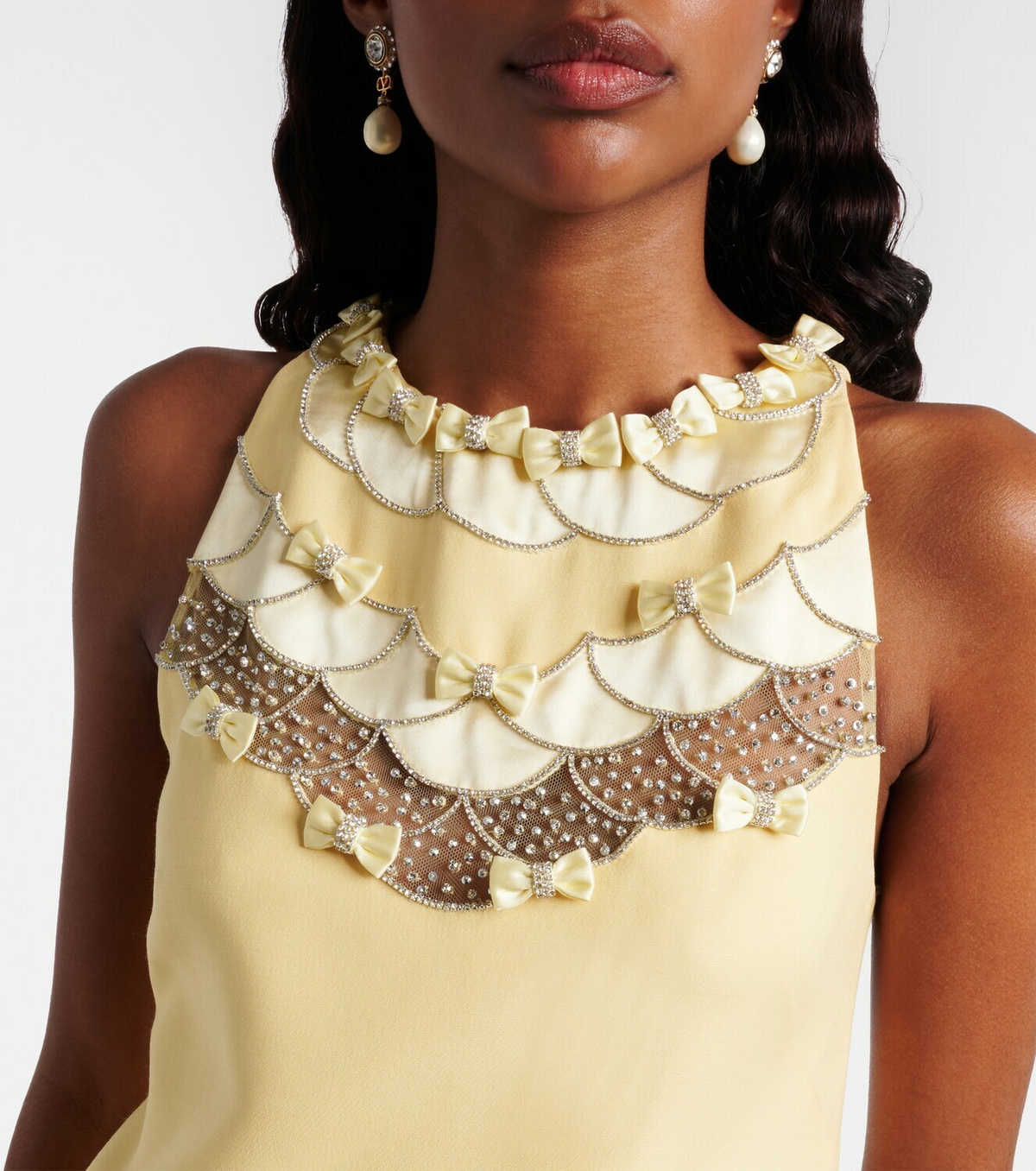 Valentino Crepe Couture embellished minidress Valentino