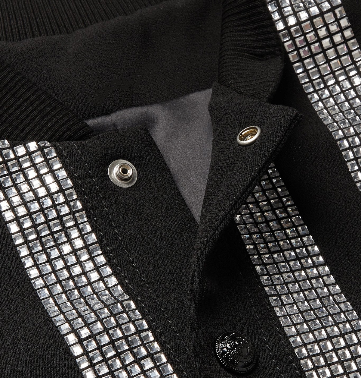 Balmain - Slim-Fit Embellished Crepe Bomber Jacket - Black Balmain