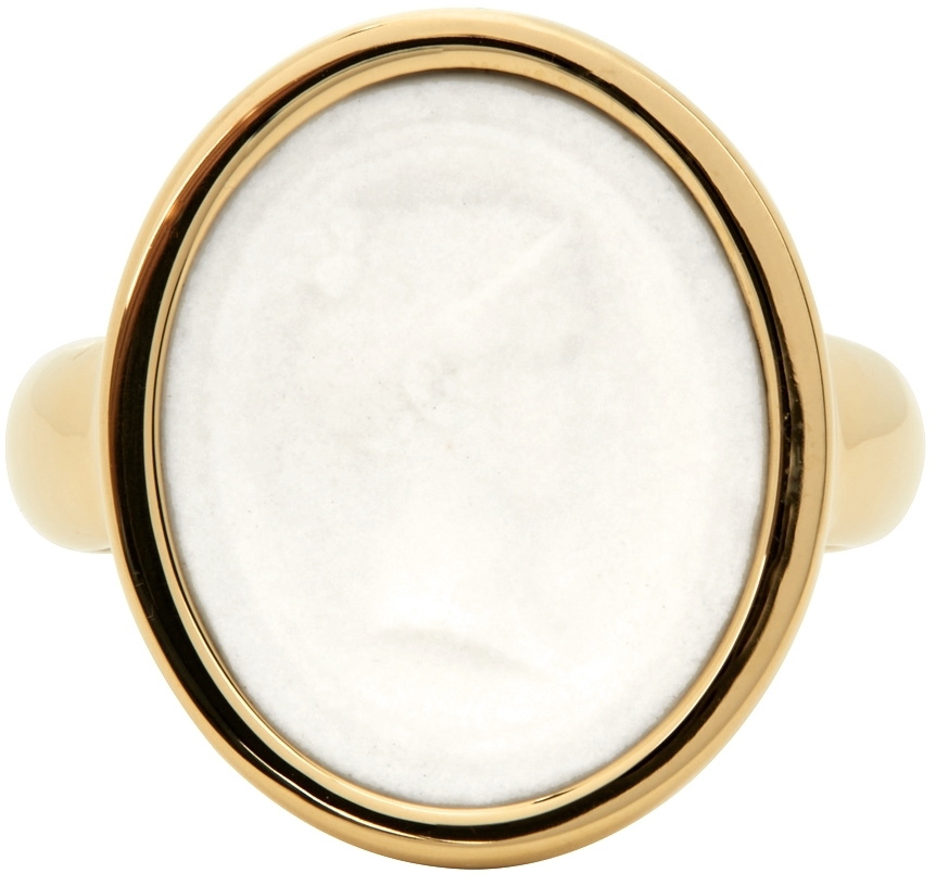 Simone Rocha Gold Porcelain Cameo Ring Simone Rocha