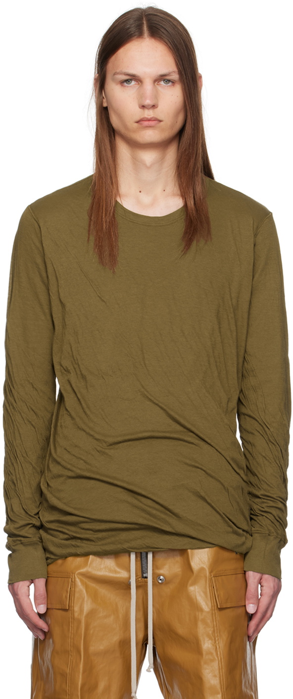 Rick Owens Khaki Porterville Double Long Sleeve T-Shirt Rick Owens