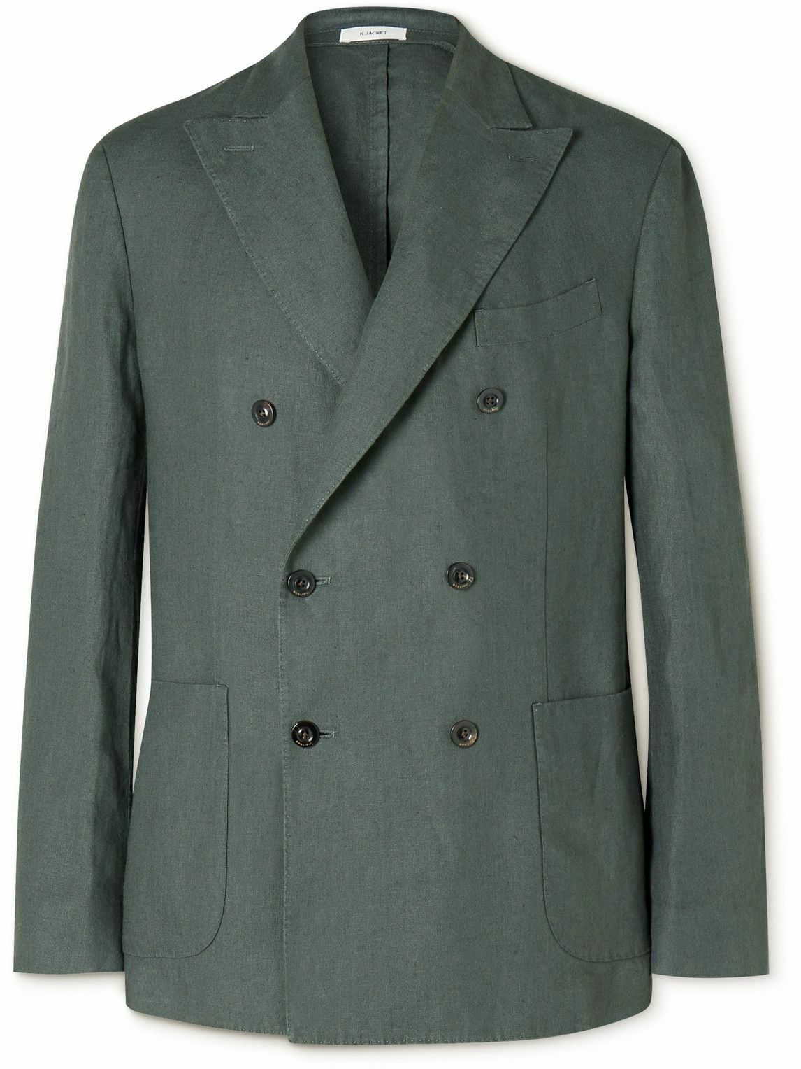 Boglioli - Double-Breasted Linen Blazer - Green Boglioli