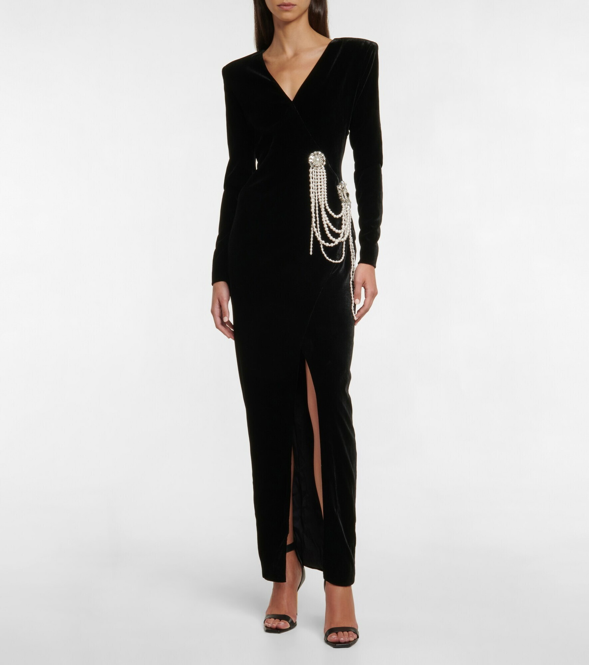 Balmain - Embellished velvet gown Balmain