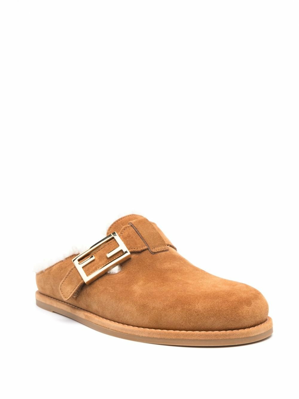 FENDI Brown Fendi Feel Suede Slippers Fendi