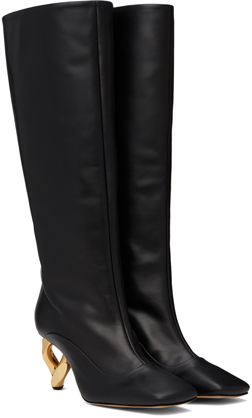 JW Anderson Black Chain Heel Tall Boots JW Anderson